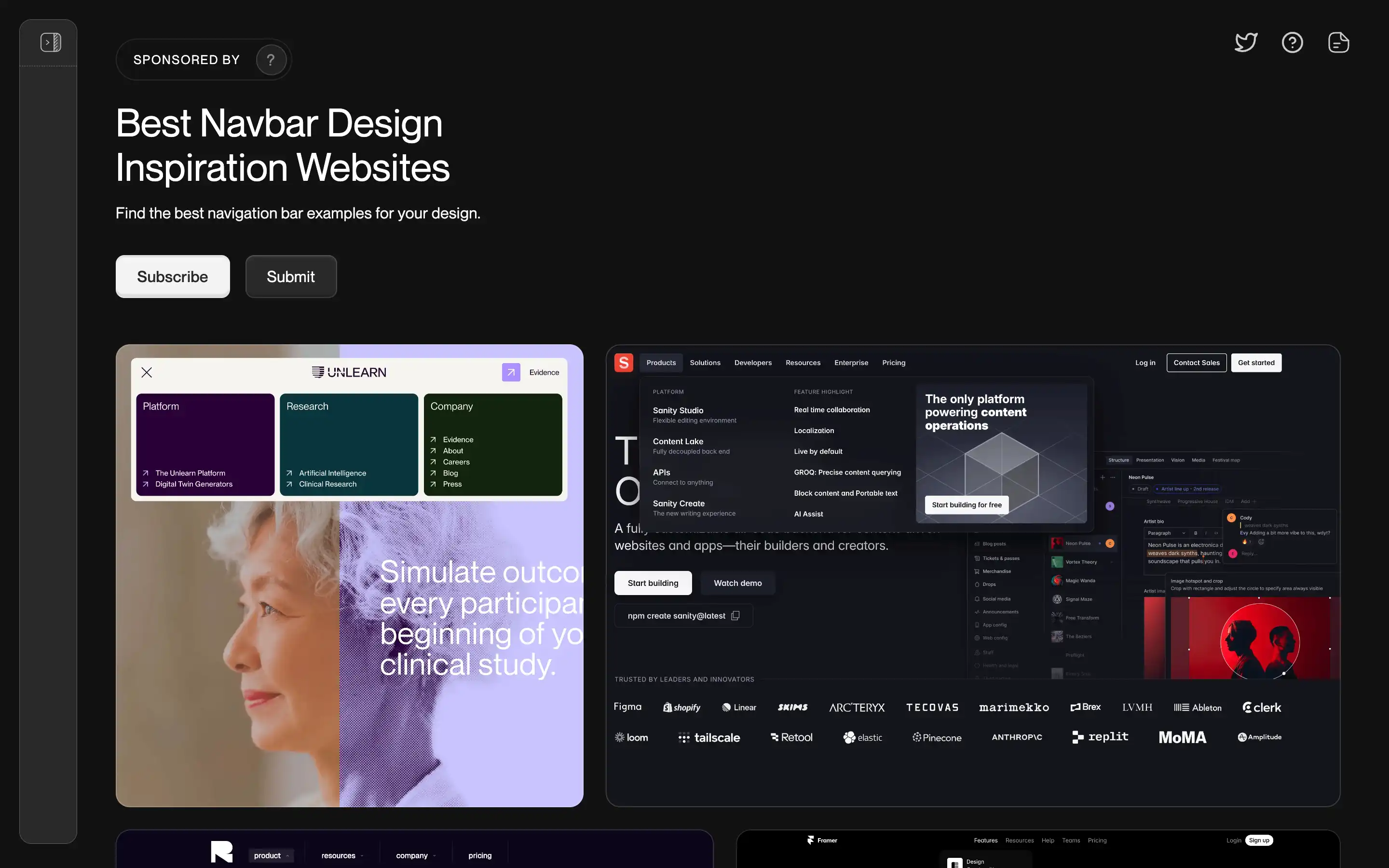 Navbar Gallery – Navbar Design Inspiration - Fountn