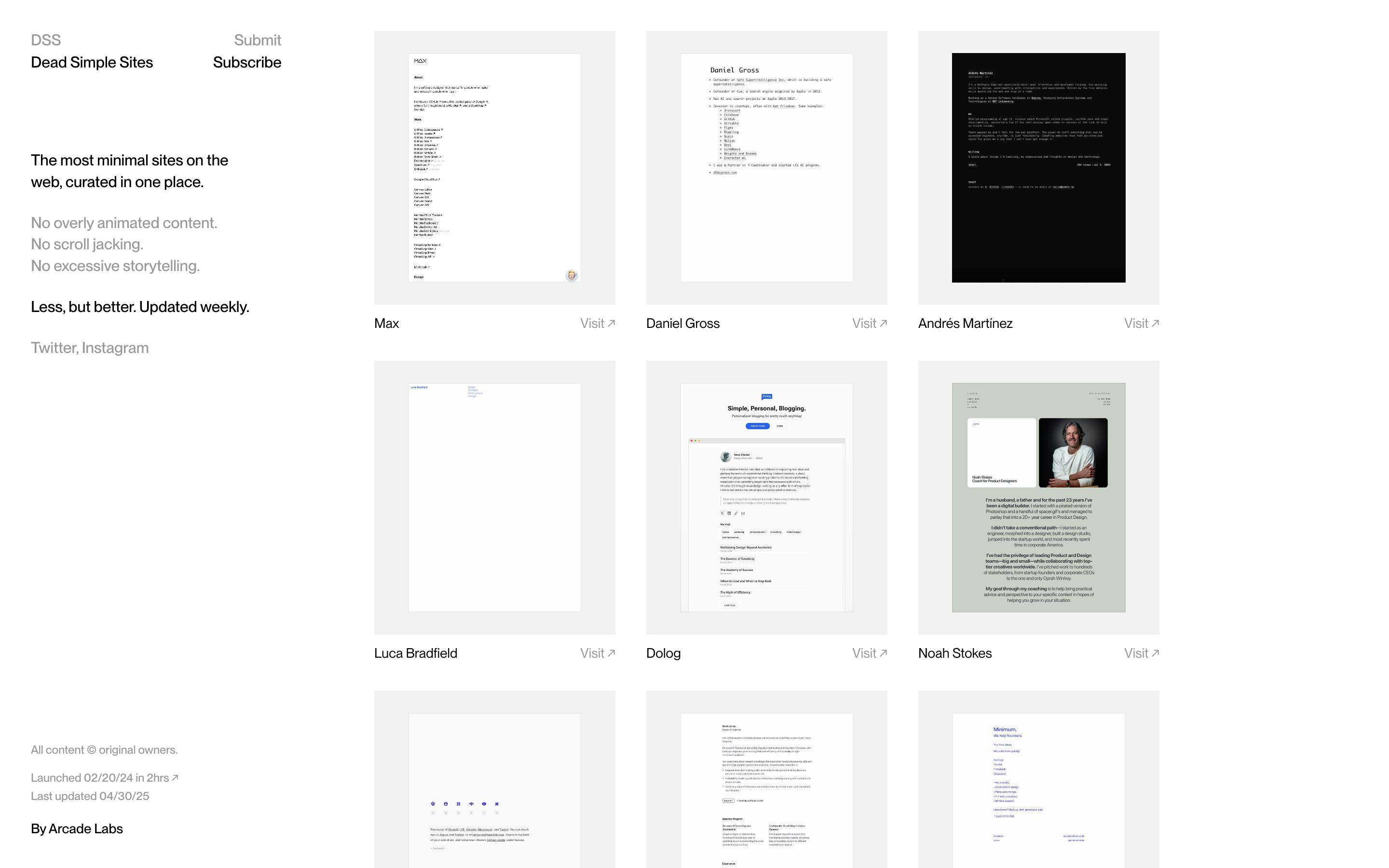 Dead Simple Sites — Minimal Website Inspiration - Fountn