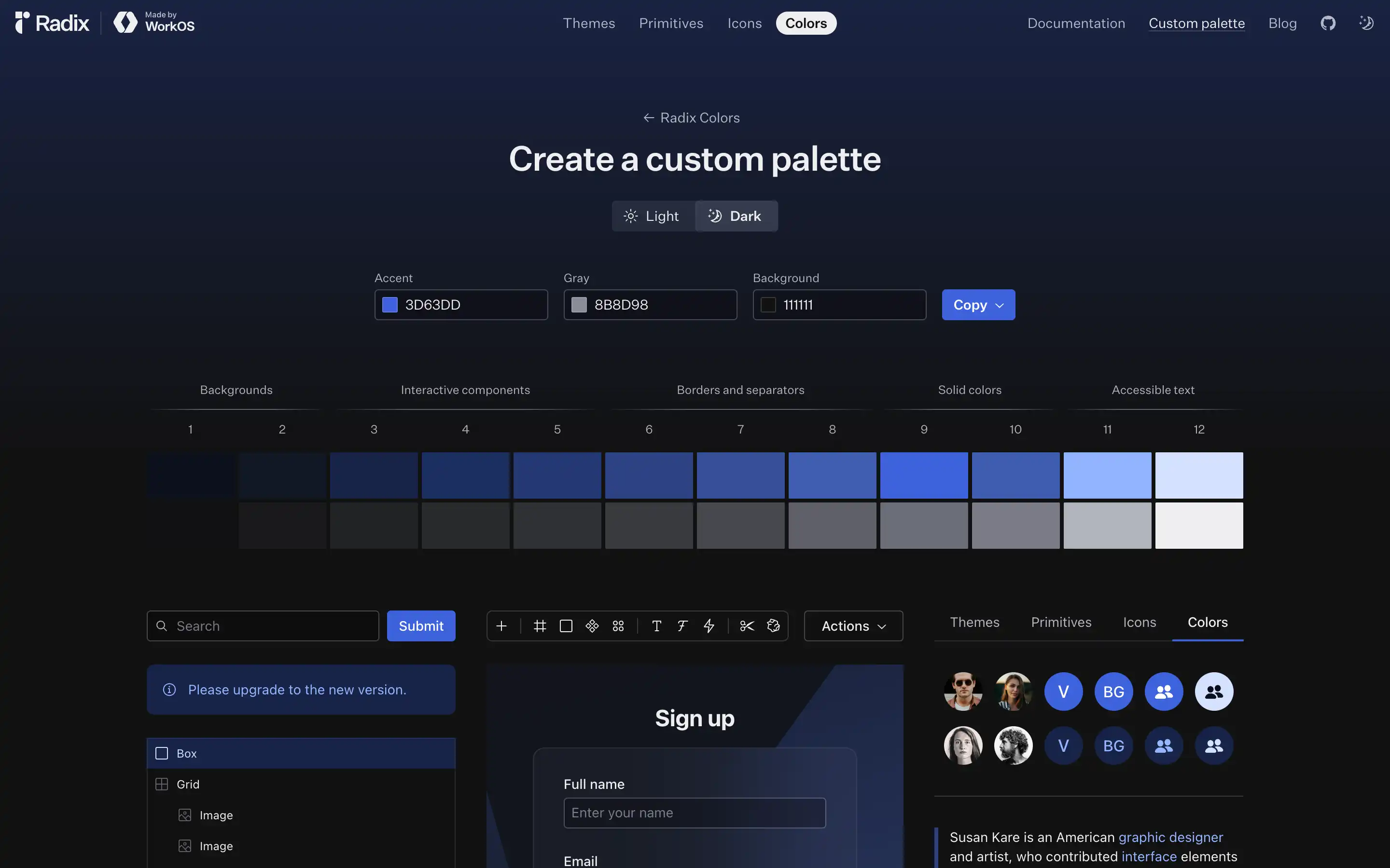 Radix Colors - Create a custom palette - Fountn