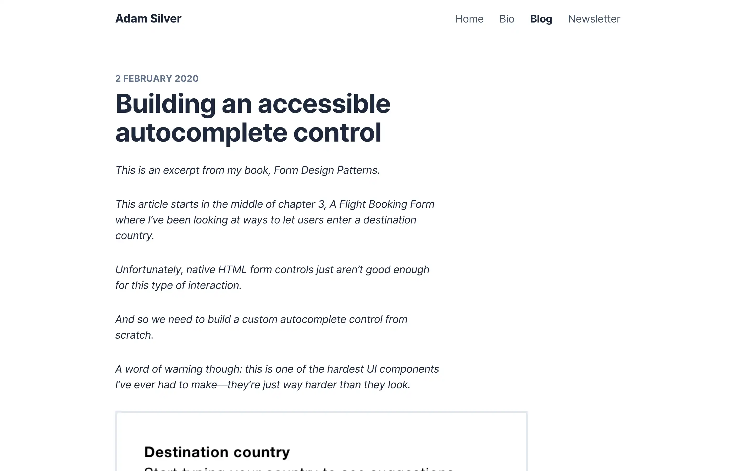 Building an accessible autocomplete control - Fountn