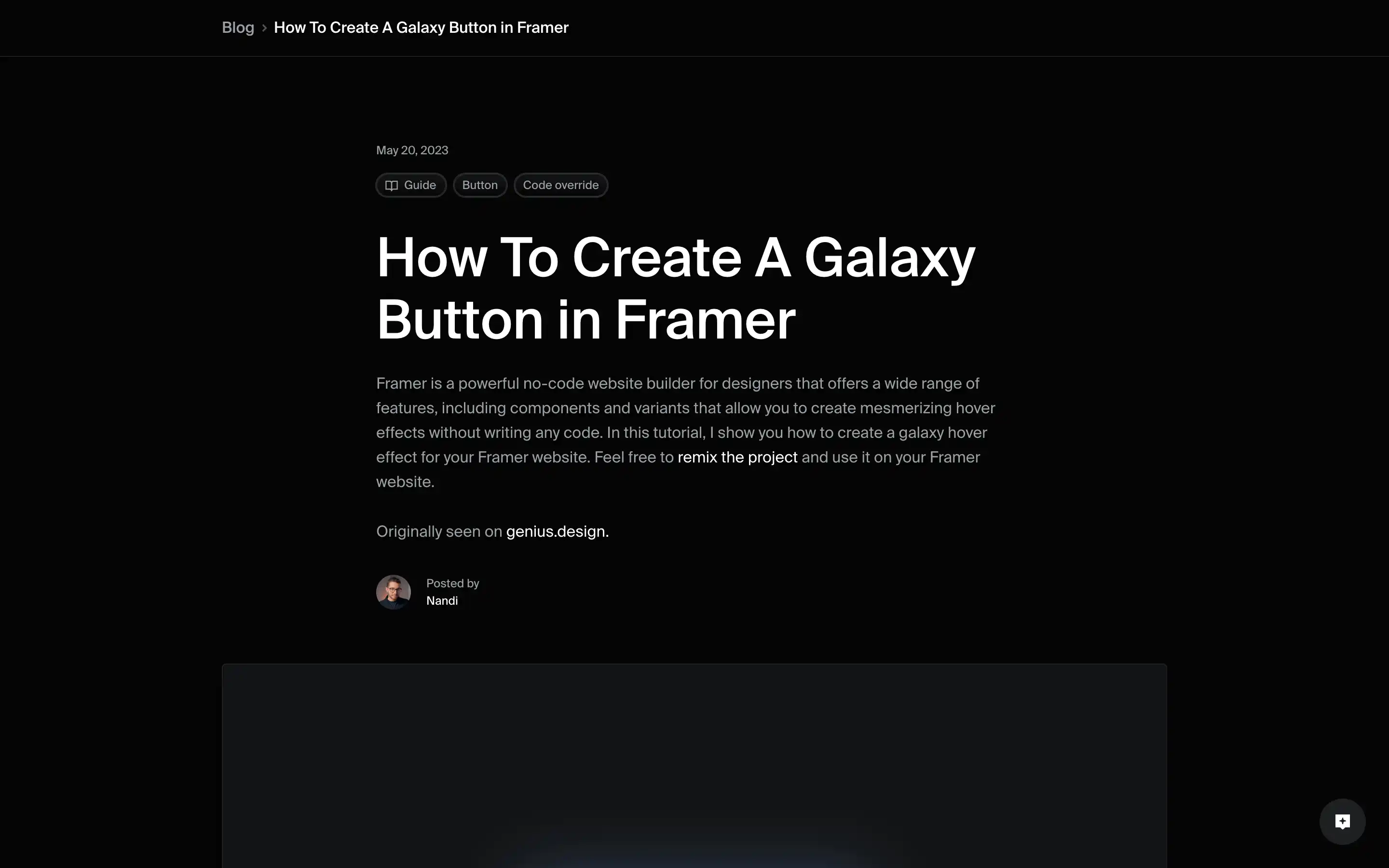 How To Create A Galaxy Button in Framer - Fountn