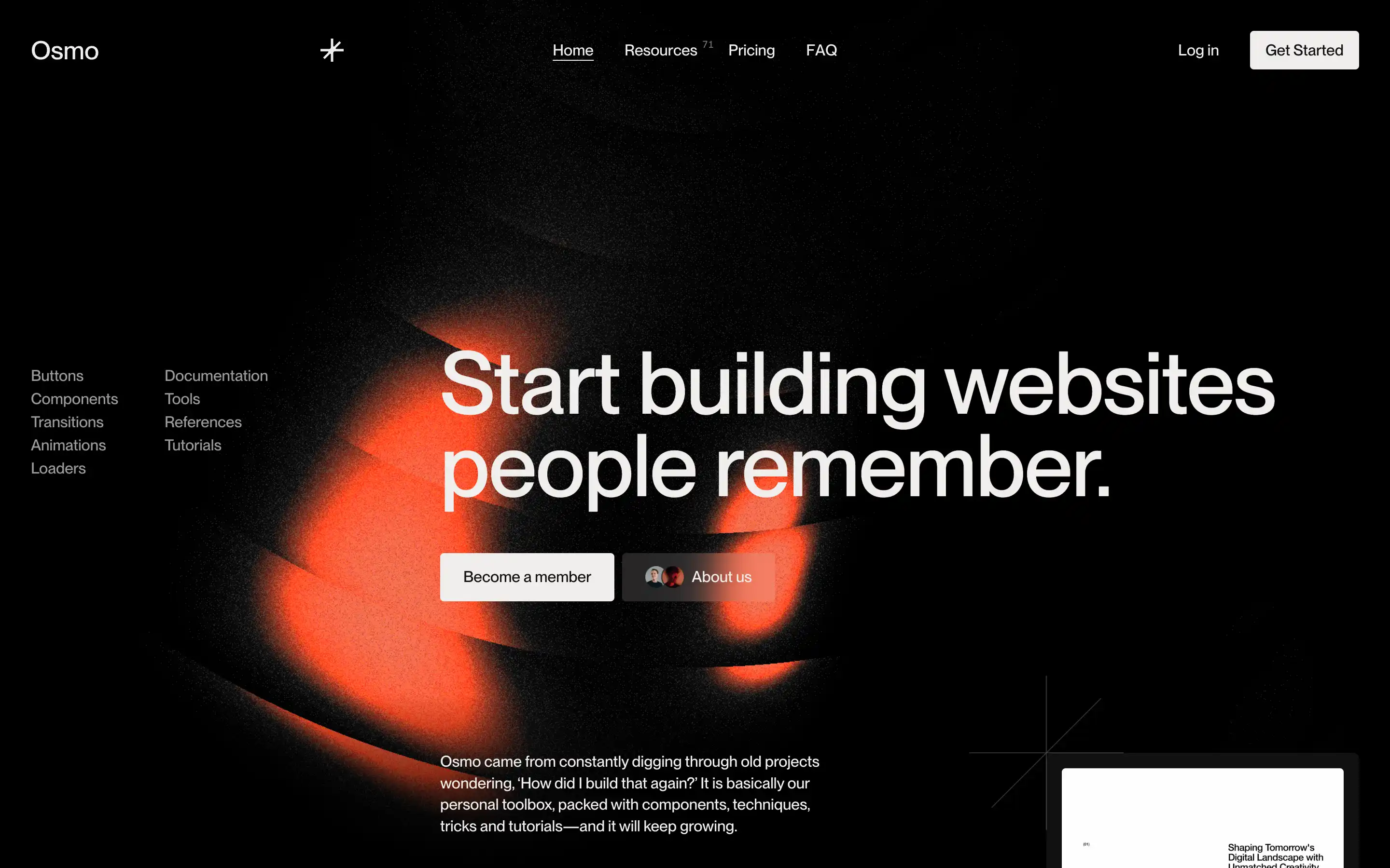 Osmo — Start building websites people remember - Fountn