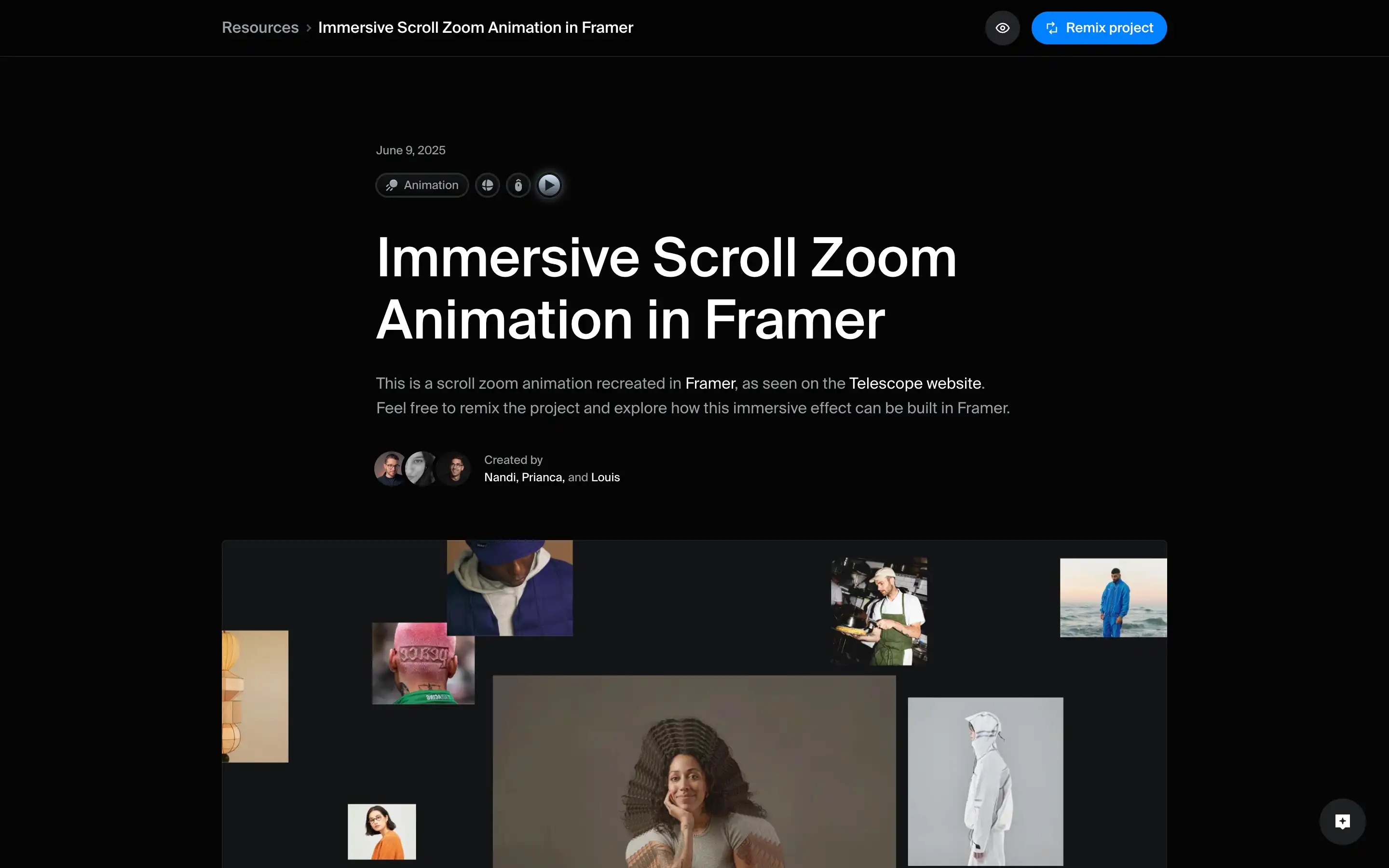 Immersive Scroll Zoom Animation in Framer - Fountn